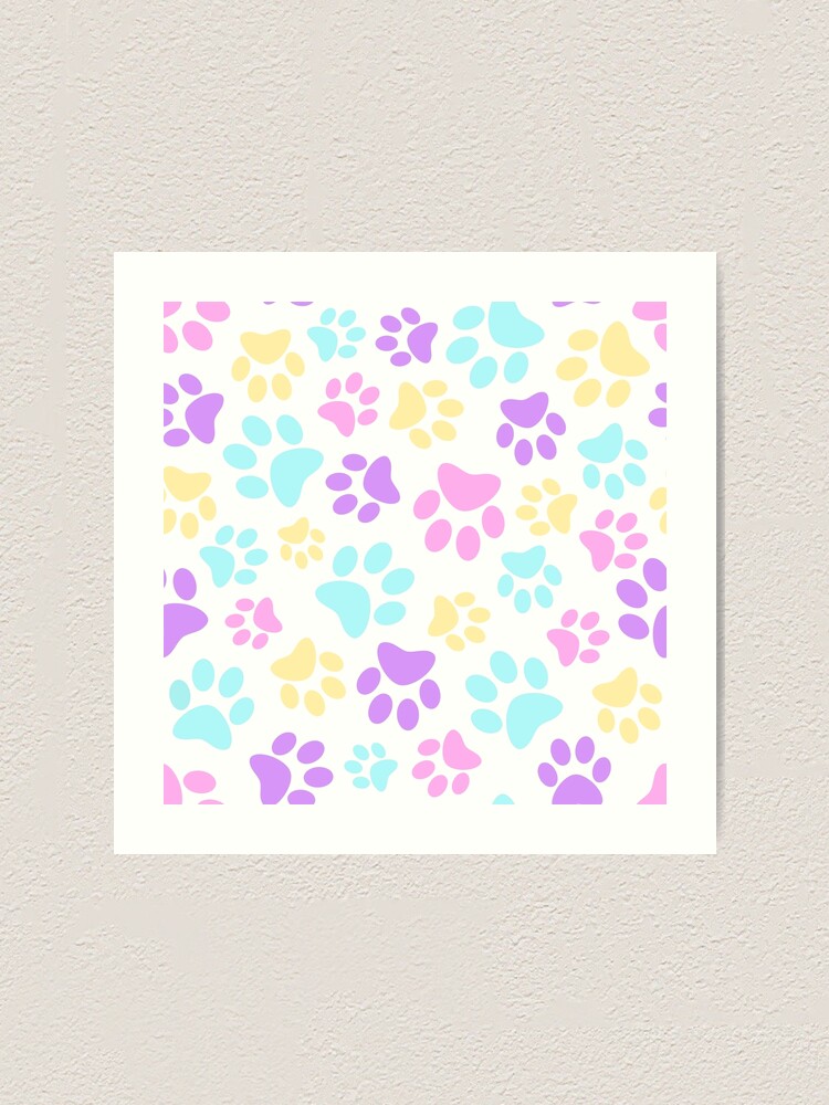 "Pastel Paw Print Pattern" Art Print for Sale by julieerindesign ...