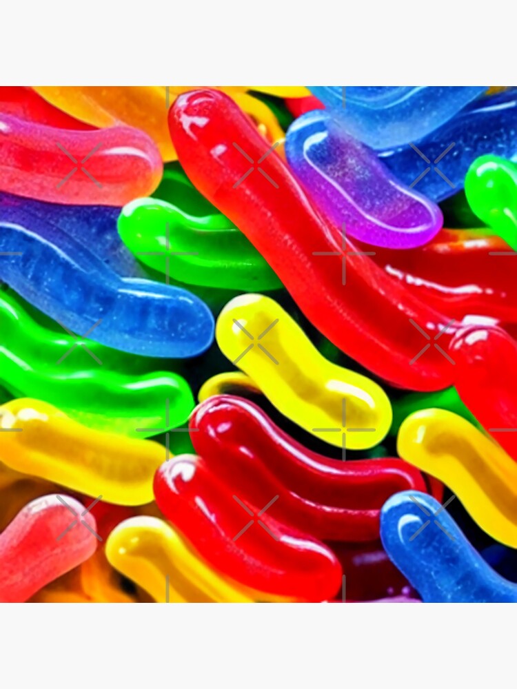 "Shiny gummy worms" Poster for Sale by greentiger1 | Redbubble