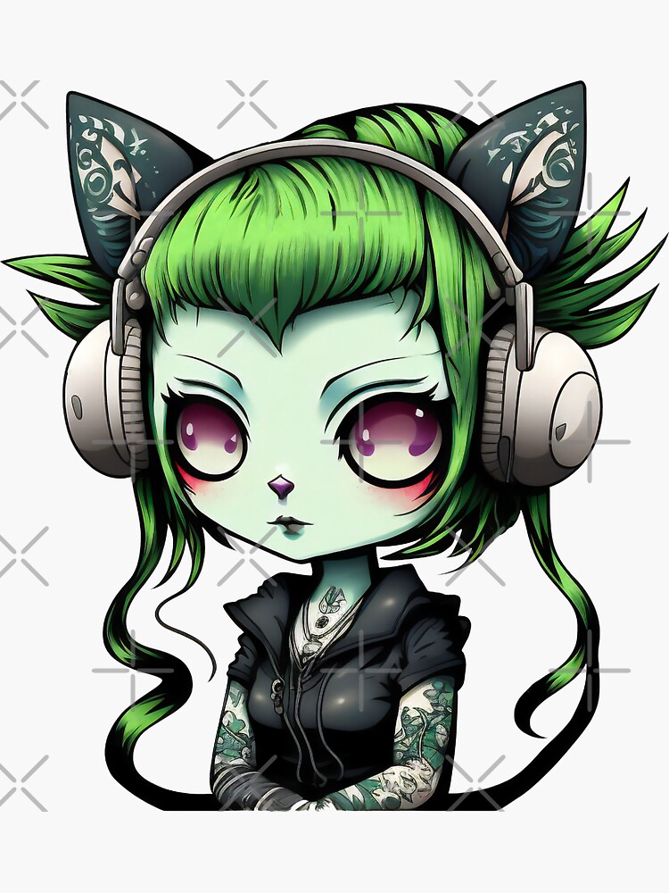 "Headphone Cats | Kawaii Headphone Cats | Anime Cats | Kawaii Cats ...