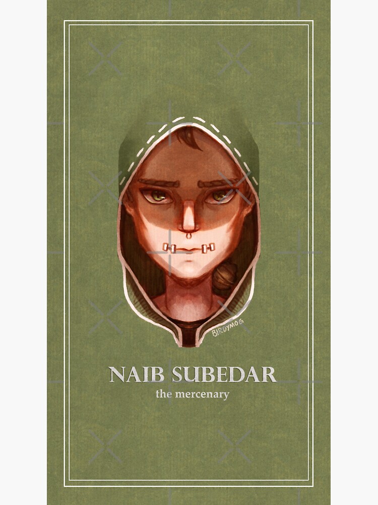"naib subedar - the mercenary" Sticker for Sale by cryseevee | Redbubble