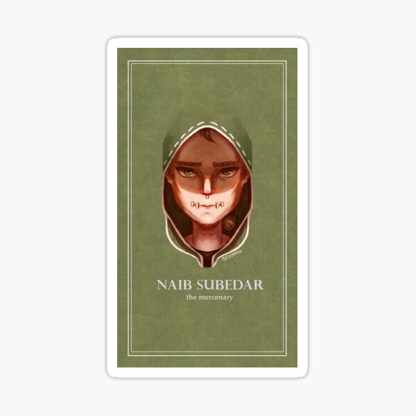 "naib subedar - the mercenary" Sticker for Sale by cryseevee | Redbubble