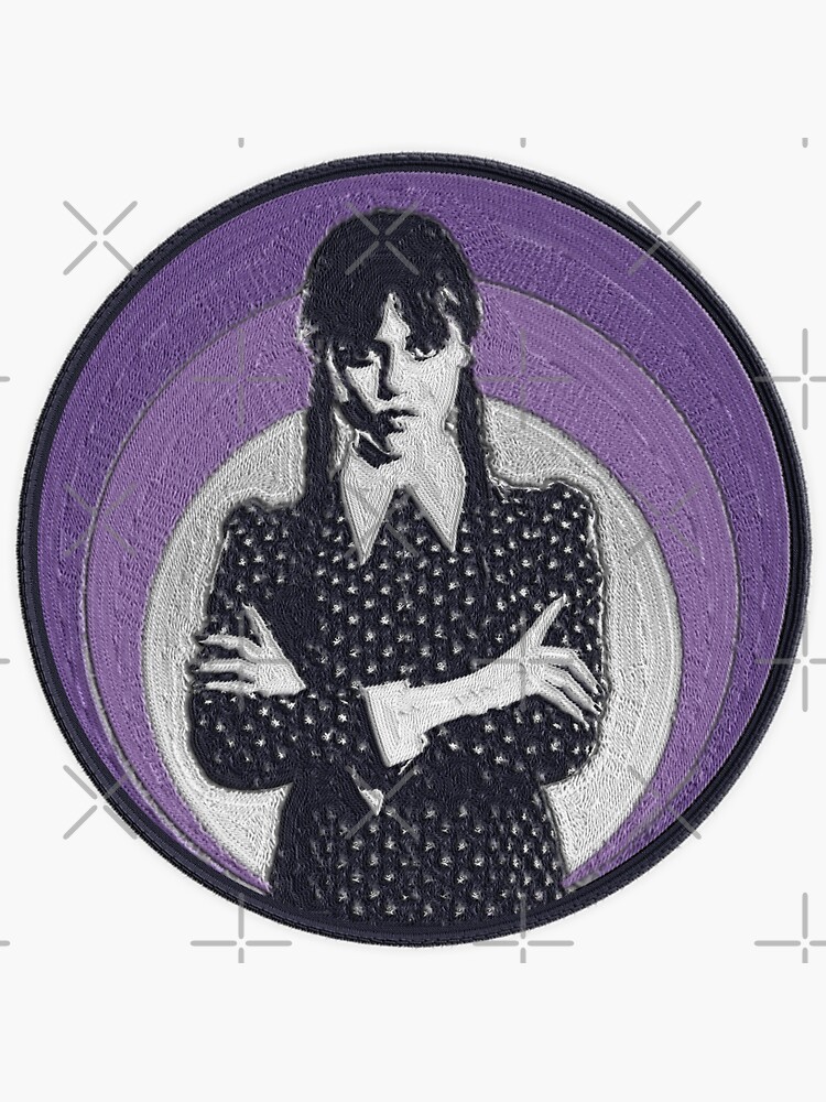 "Wednesday Addams Embroidered Patch" Sticker for Sale by MaisonDeNo ...