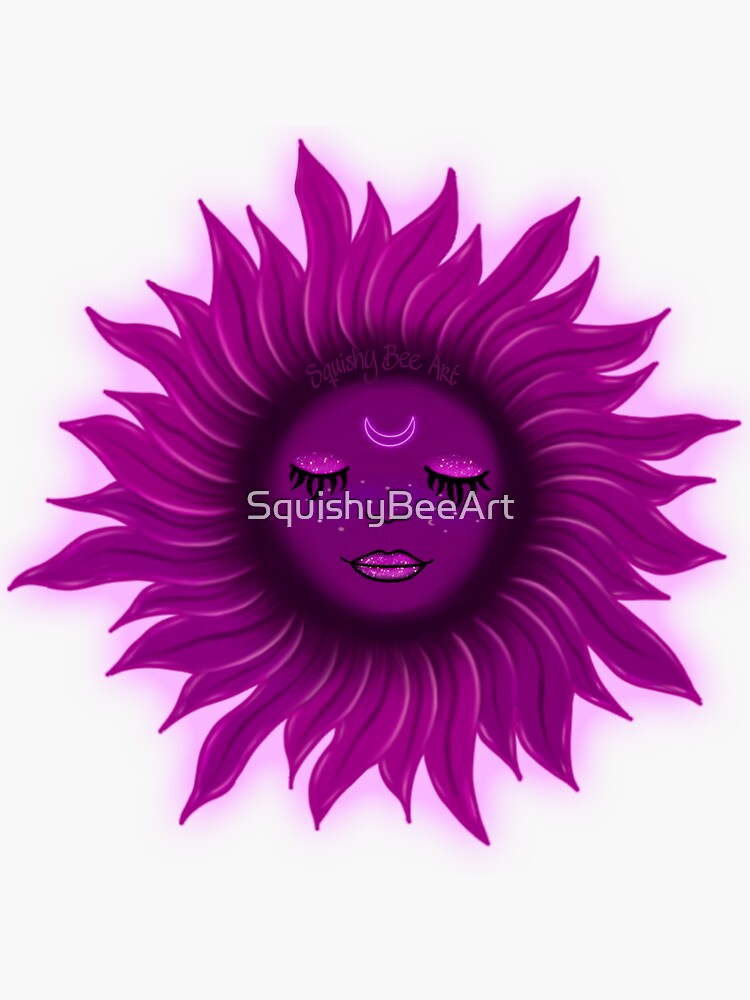"Purple Sun" Sticker for Sale by SquishyBeeArt | Redbubble