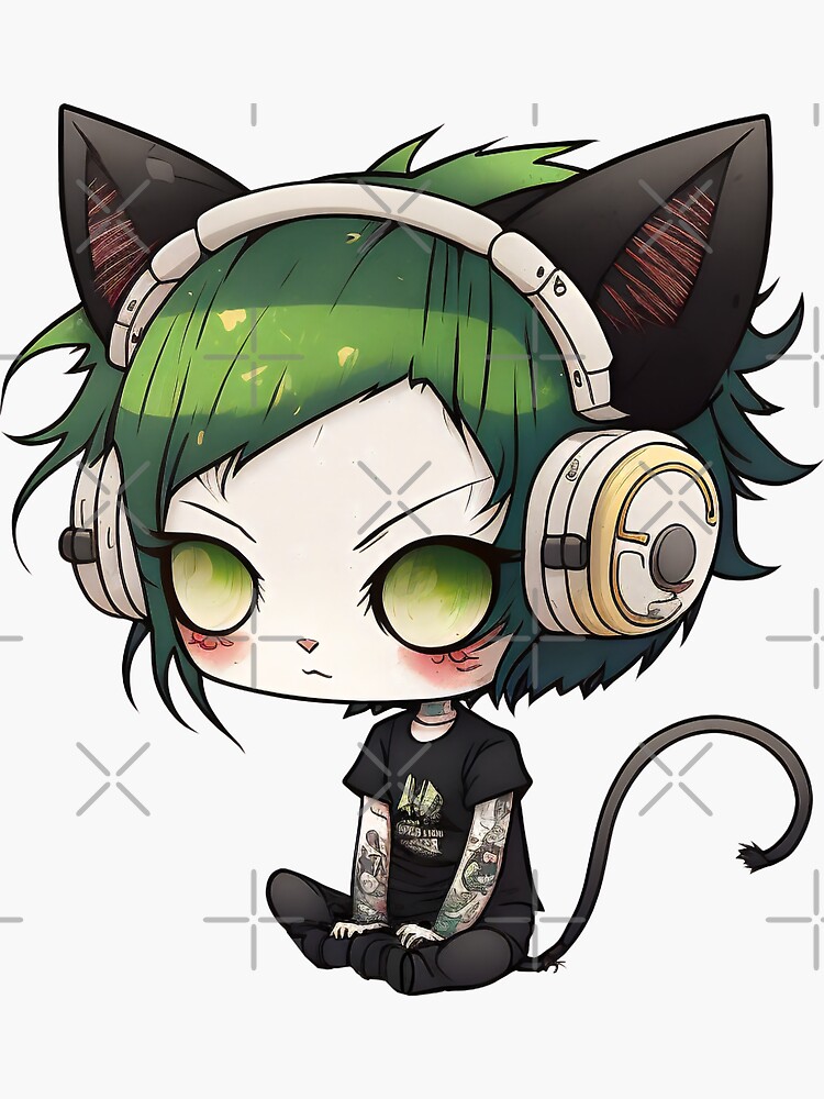 "Headphone Cats | Kawaii Headphone Cats | Anime Cats | Kawaii Cats ...
