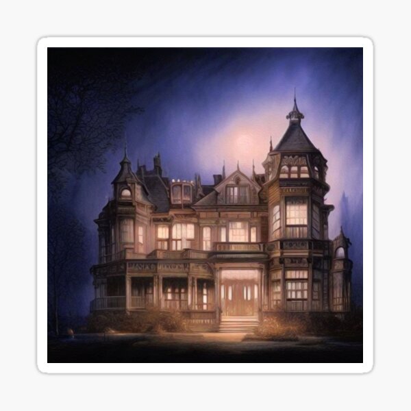 "Illuminated Victorian Mansion" Sticker for Sale by cr6zym1nd | Redbubble