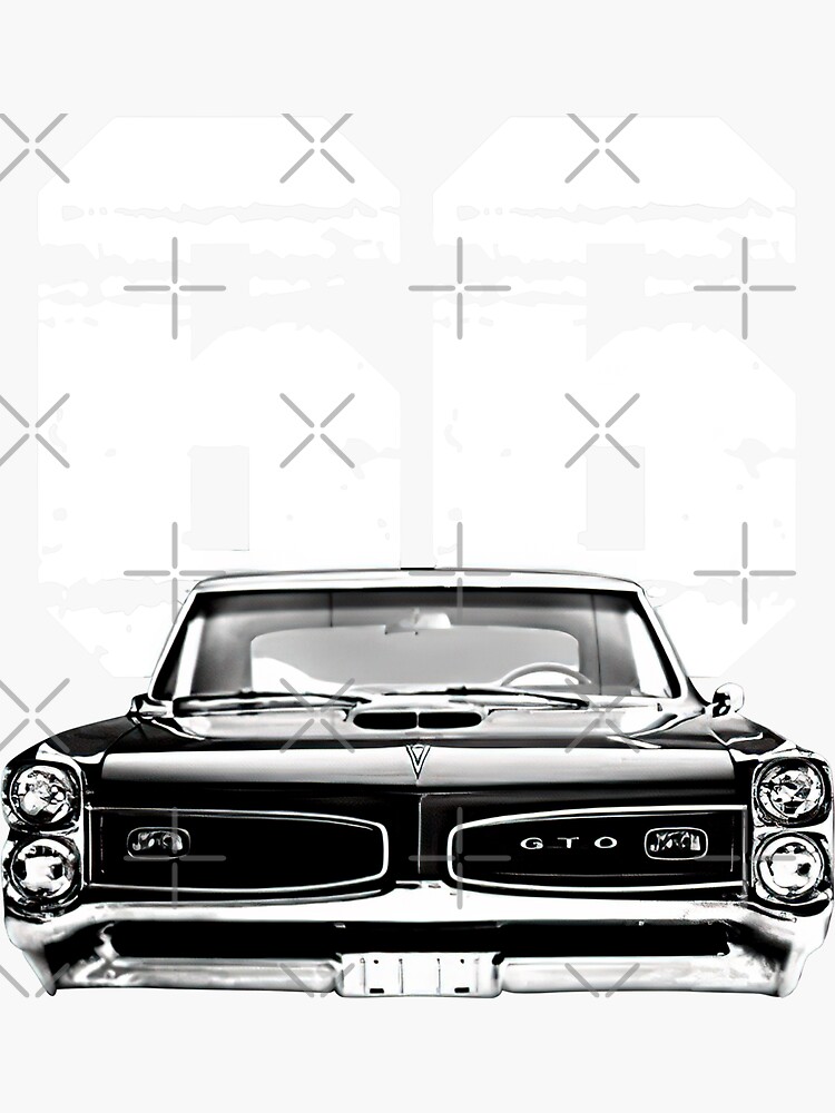 "1966 Pontiac GTO Front View Silhouette with Year " Sticker for Sale by ...