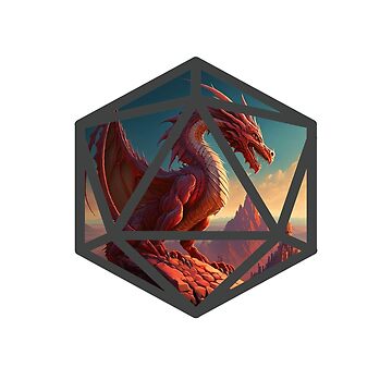 "Inside the D20 Dragon" Sticker for Sale by ToyoTees | Redbubble