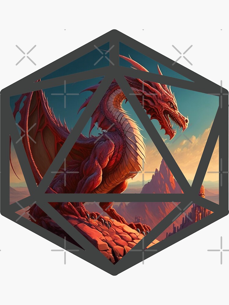 "Inside the D20 Dragon" Sticker for Sale by ToyoTees | Redbubble