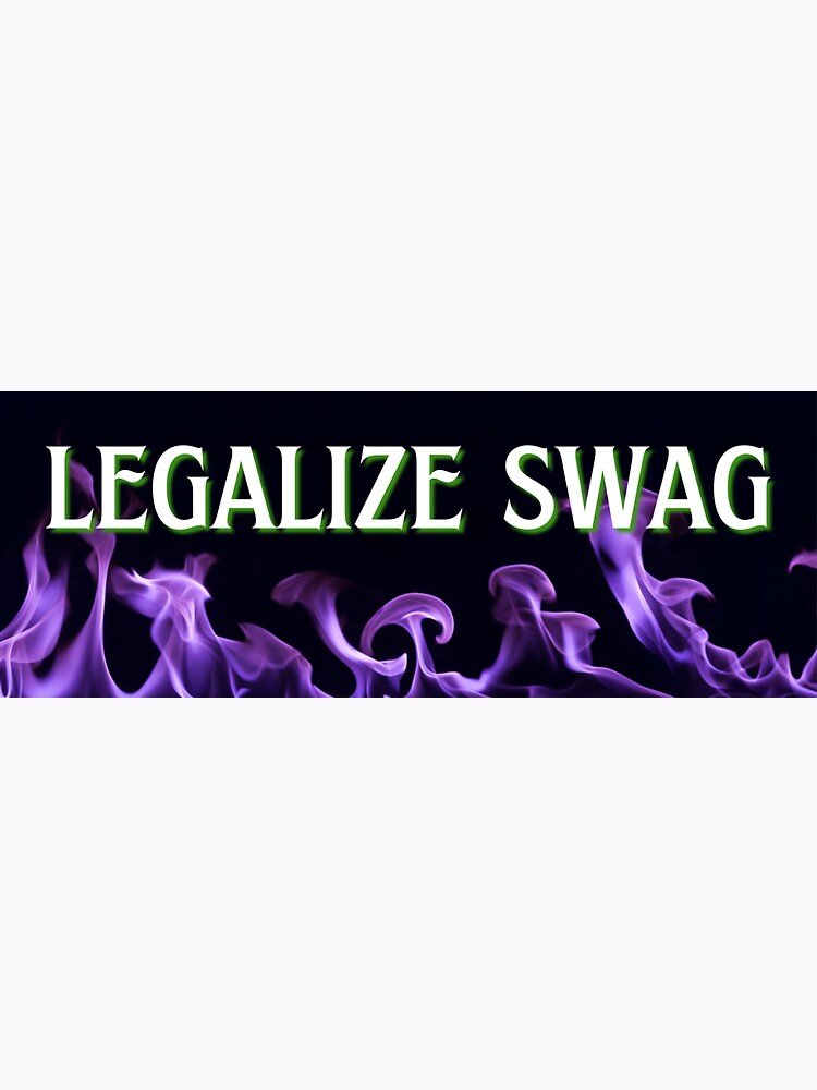 "Legalize Swag Purple Flames Bumper Sticker" Sticker for Sale by ...