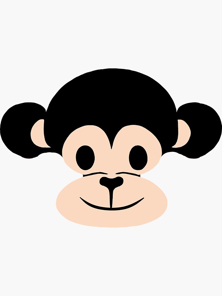 "Cute Monkey Face" Sticker for Sale by PNINU | Redbubble