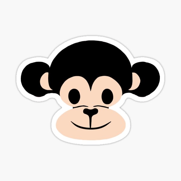 "Cute Monkey Face" Sticker for Sale by PNINU | Redbubble
