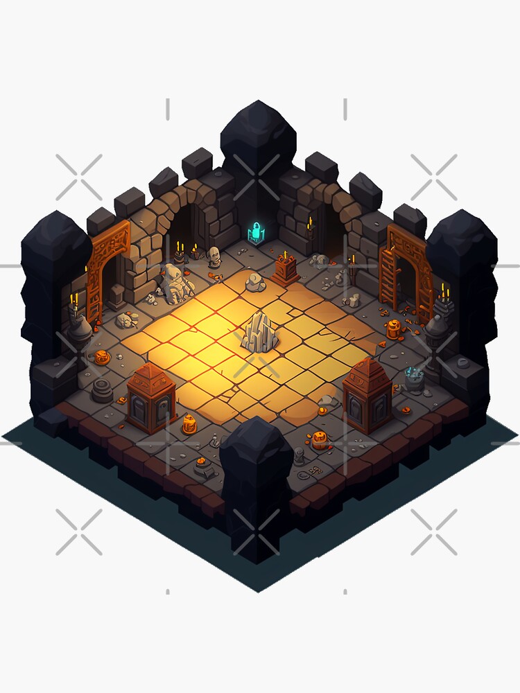 "Mini Dungeon I" Sticker for Sale by Red-Alien | Redbubble