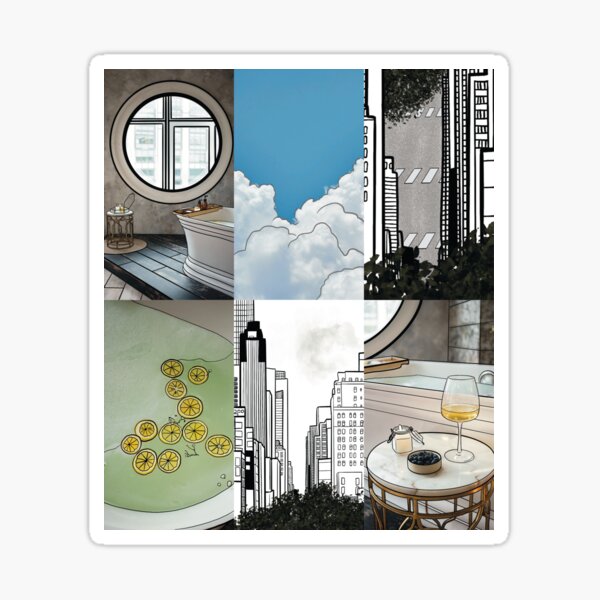 "2D Hand drawing Comic Backgrounds" Sticker for Sale by LaartStudio ...