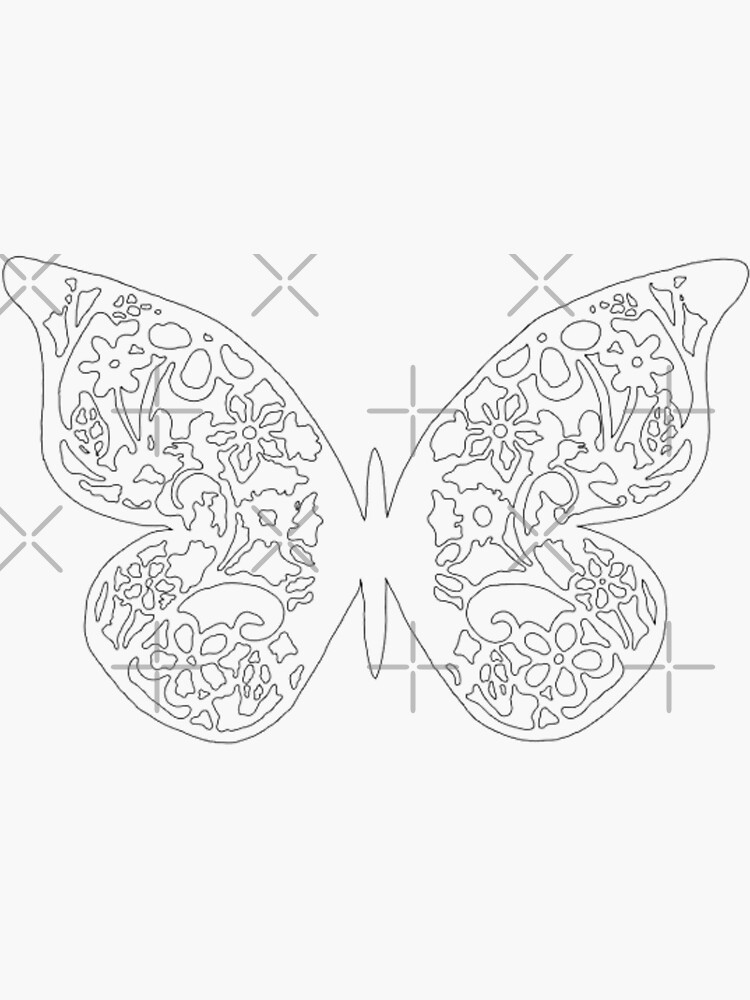 "Cut-Out Butterfly - Outline" Sticker for Sale by daisydance | Redbubble
