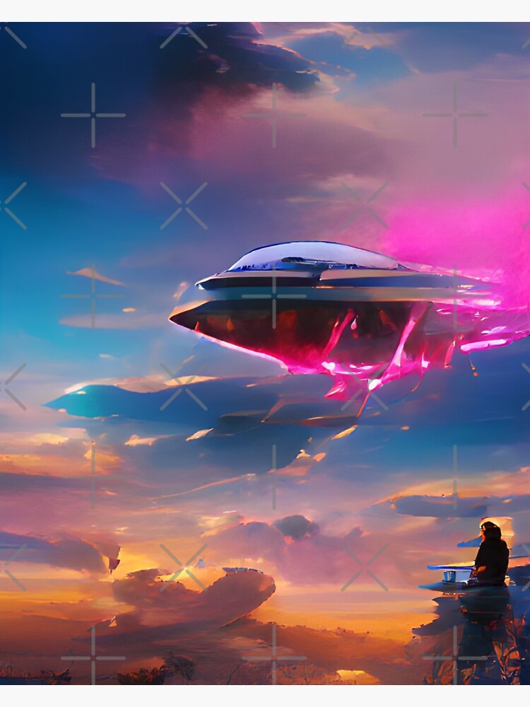 "Cool UFO art. Abstract surrealism art" Sticker for Sale by Neo ...