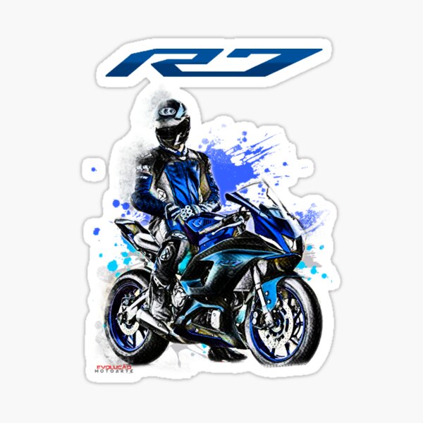 "YZF-R7 Superbike Rider" Sticker for Sale by Evomotoarte | Redbubble