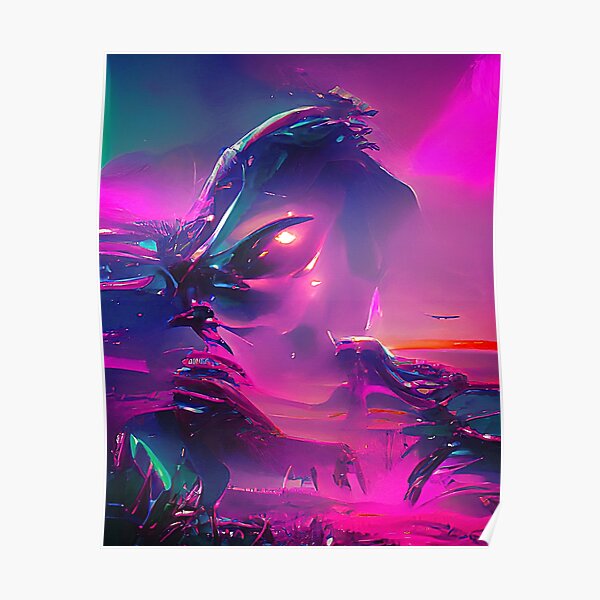 "Abstract surreal alien art. Synthwave colors" Poster for Sale by Neo ...