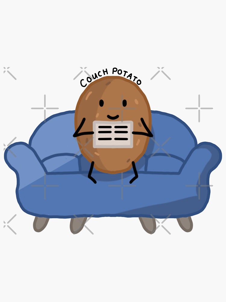 "I am couch potato" Sticker for Sale by yoursecondwife | Redbubble