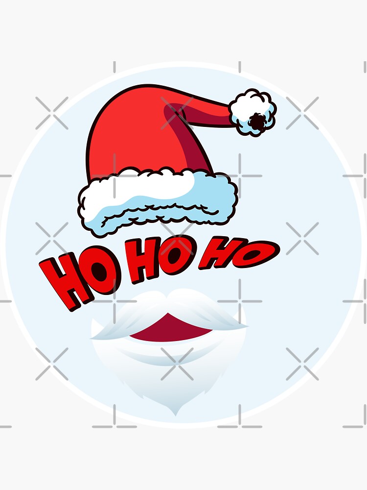 "Pixelgrafiks Red Clown Ho-Ho-Ho Santa Monogram | Round Border" Sticker ...