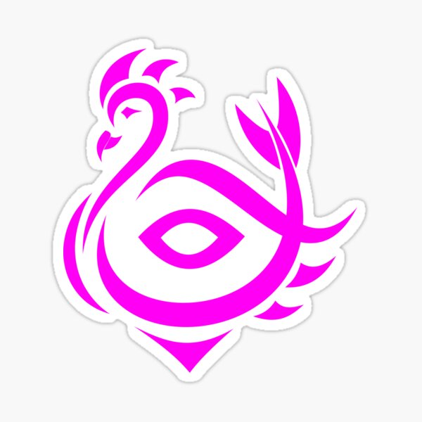"Different Styled Pink Swan Design-unique" Sticker for Sale by Mindy ...