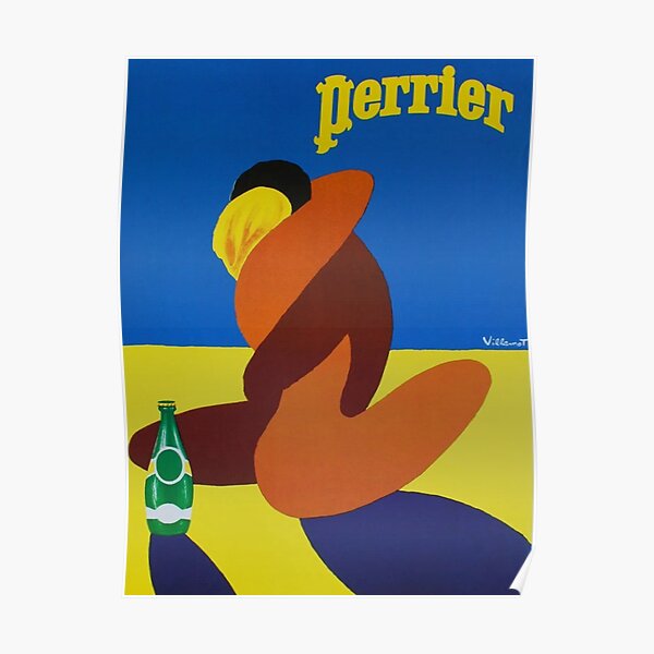 "French Sparkling Water Perrier 1981 poster vintage - Embrace" Poster ...