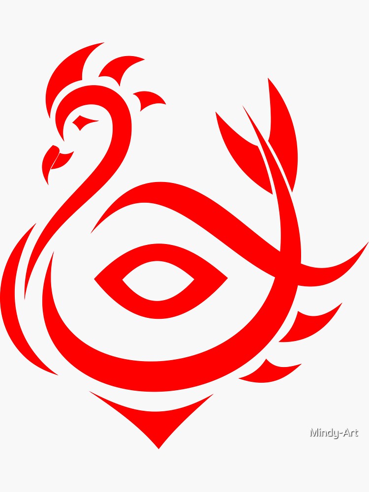 "Different Styled Red Swan Design-unique" Sticker for Sale by Mindy-Art ...