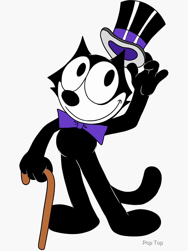 "Felix the cat in a hat" Sticker for Sale by OlgaVolna | Redbubble