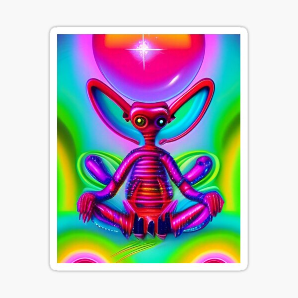 "Psychedelic alien art. Trippy colorful" Sticker for Sale by Neo ...