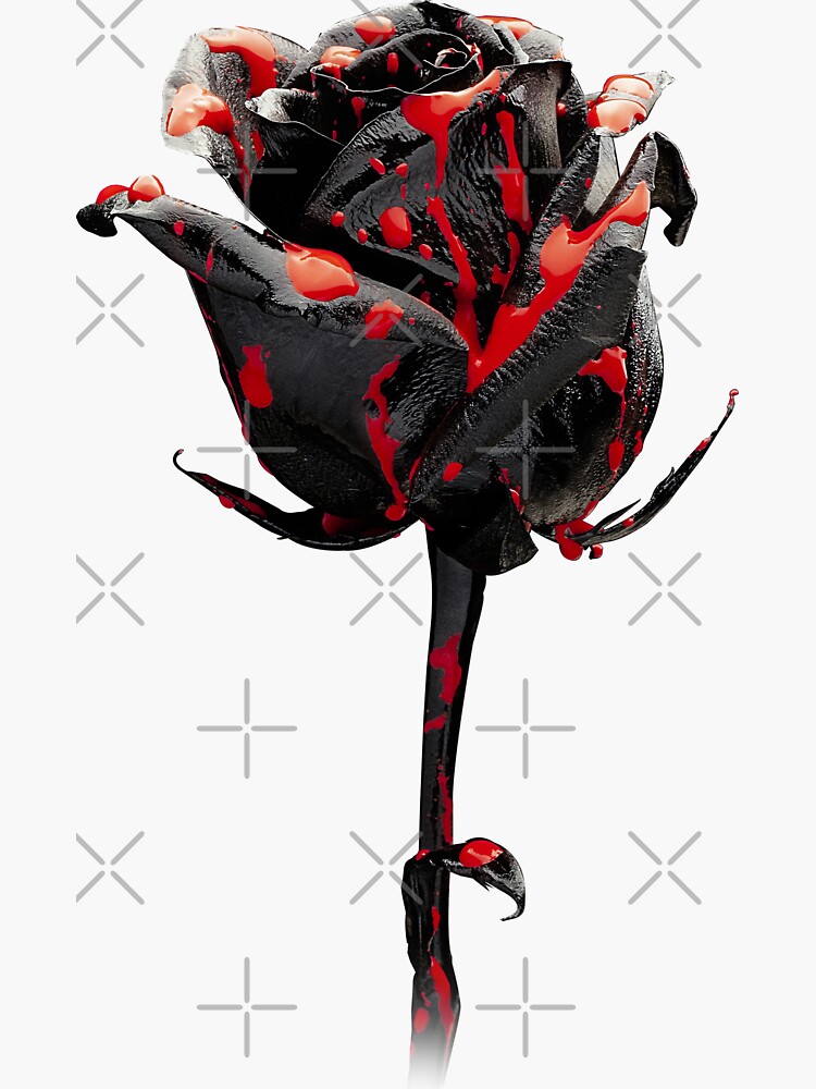 "Black and red vampire rose. dark horror gothic flower" Sticker for Sale by SurrealPrint | Redbubble