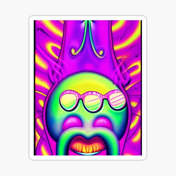 "Psychedelic alien art. Trippy colorful" Sticker for Sale by Neo ...