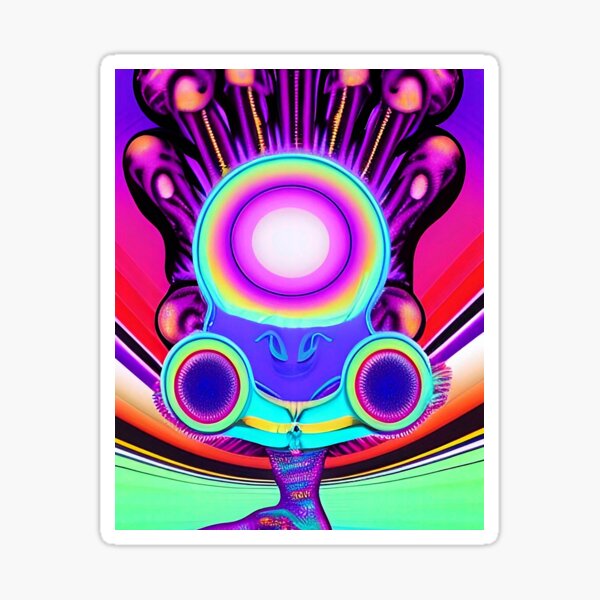 "Cool alien art. Trippy colorful scifi" Sticker for Sale by Neo ...