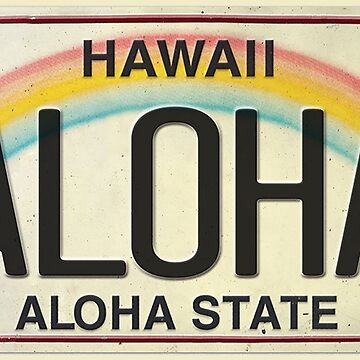 "Vintage Hawaii License Plate Aloha" Sticker for Sale by northshoresign ...