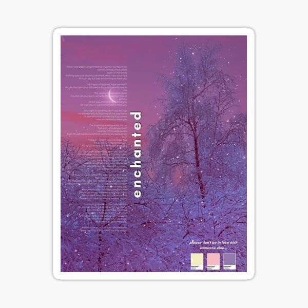 "Enchanted Taylor Swift Poster " Sticker for Sale by swahwntatch ...