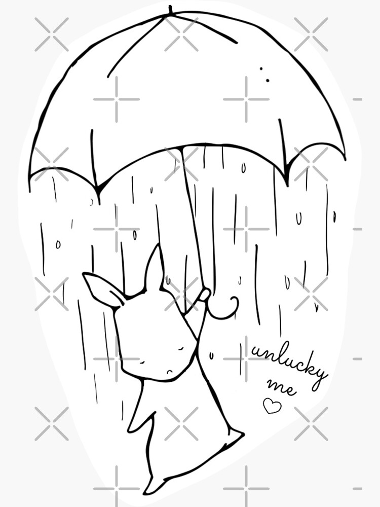 "Unlucky me sad bunny sticker" Sticker for Sale by keikei333 | Redbubble