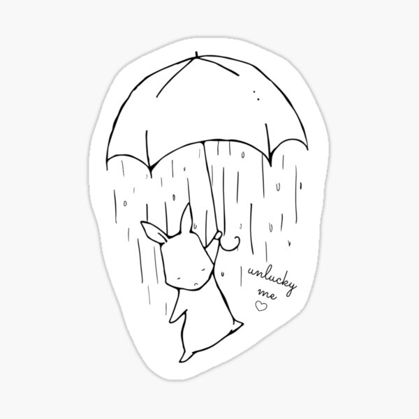 "Unlucky me sad bunny sticker" Sticker for Sale by keikei333 | Redbubble