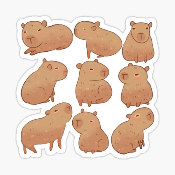 Capybara Stack Sticker For Sale By Mayarart Redbubble 