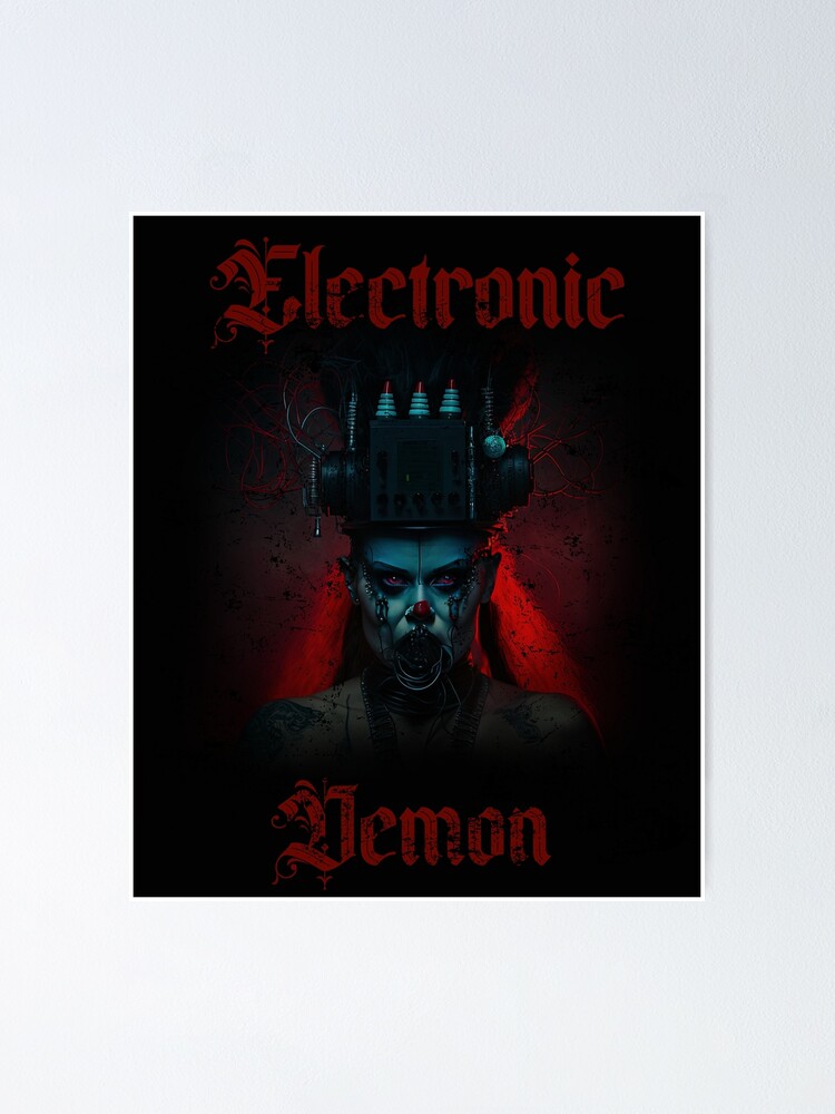 "Electronic demon Techno music" Poster for Sale by selektronik | Redbubble