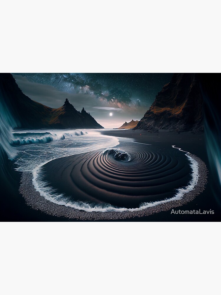 "Iceland Black Sand Beach Vortex" Sticker for Sale by AutomataLavis ...