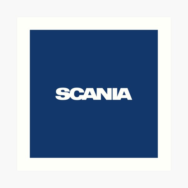 "simple white scania text logo" Art Print for Sale by seasmermaid31 ...