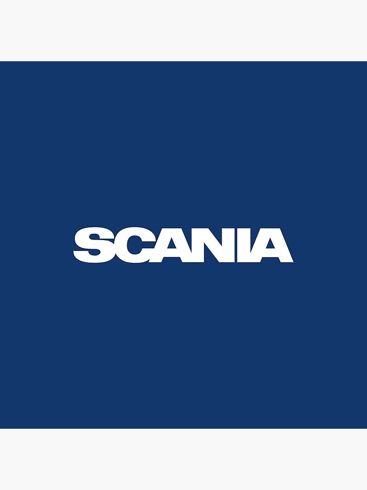 "simple white scania text logo" Poster for Sale by seasmermaid31 ...