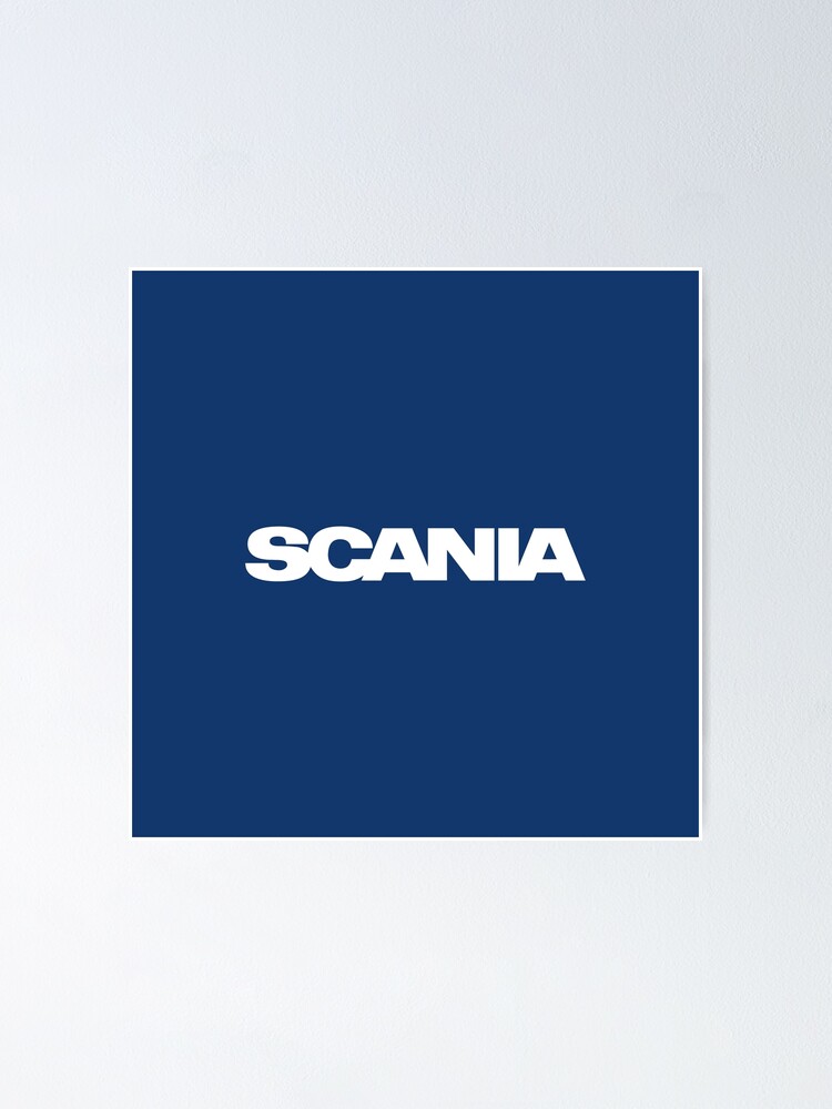 "simple white scania text logo" Poster for Sale by seasmermaid31 ...