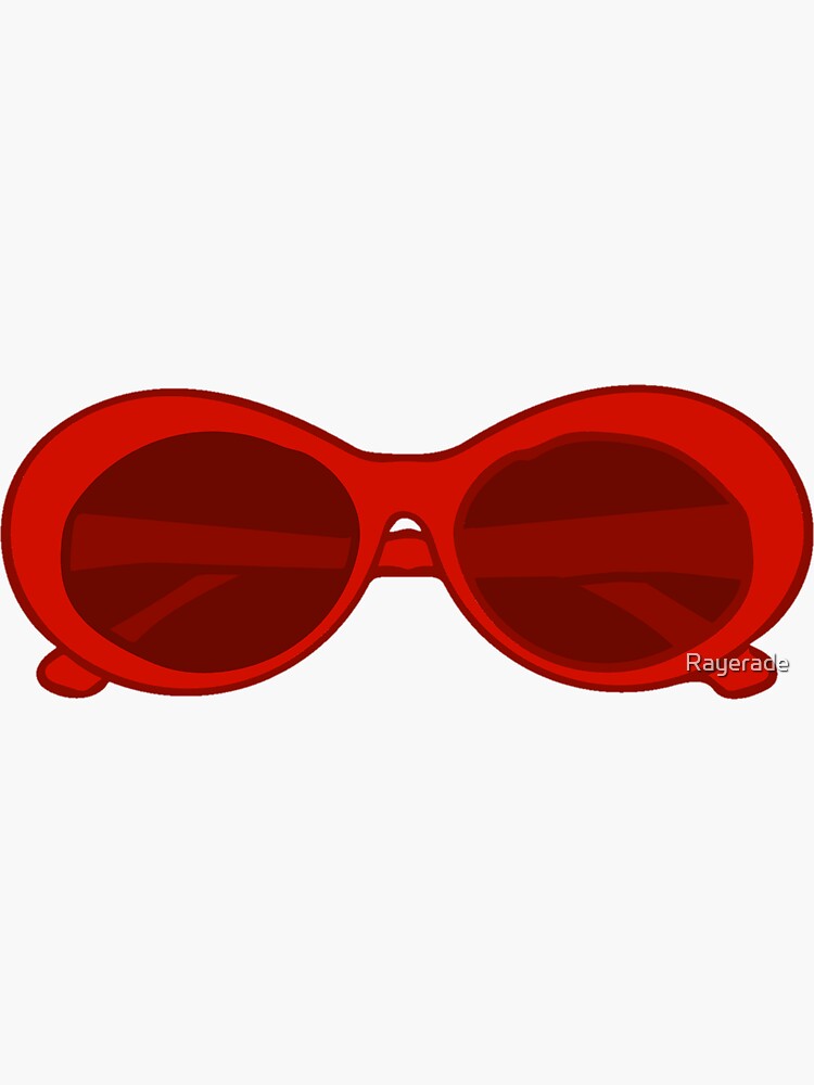 "CLOUT GOGGLE // RED" Sticker by Rayerade | Redbubble