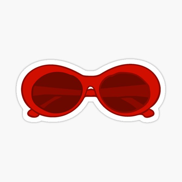 "CLOUT GOGGLE // RED" Sticker by Rayerade | Redbubble