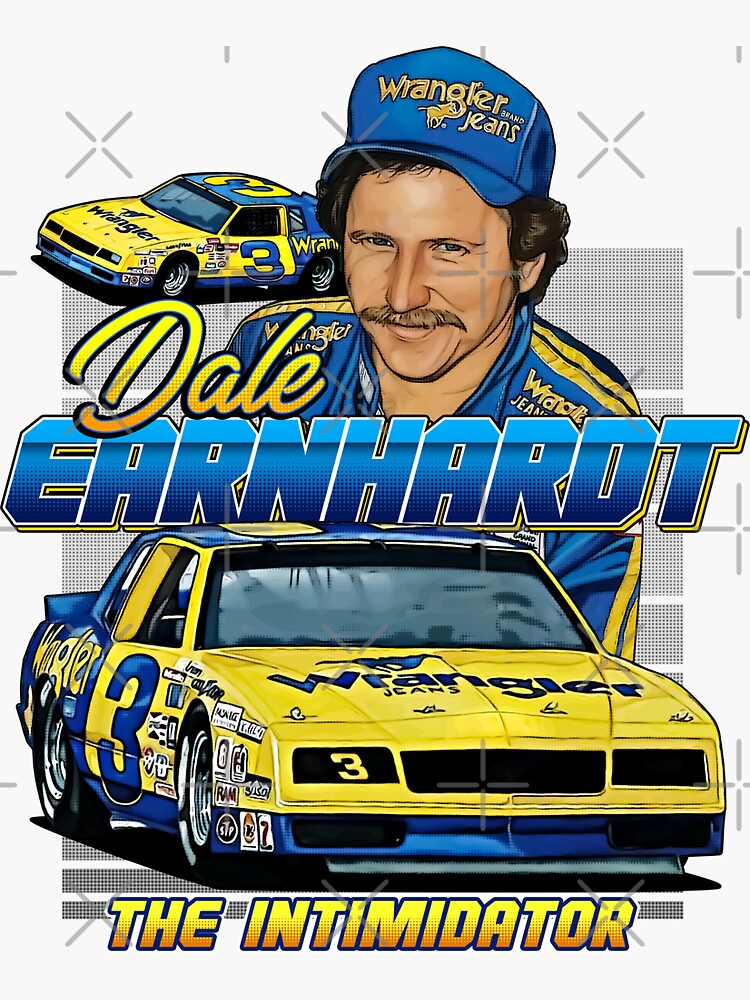 "Dale Earnhardt Nascar Legend Intimidator retro 80s style" Sticker for ...