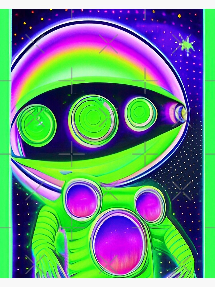 "Trippy alien art. Colorful psychedelic extraterrestrial" Sticker for ...