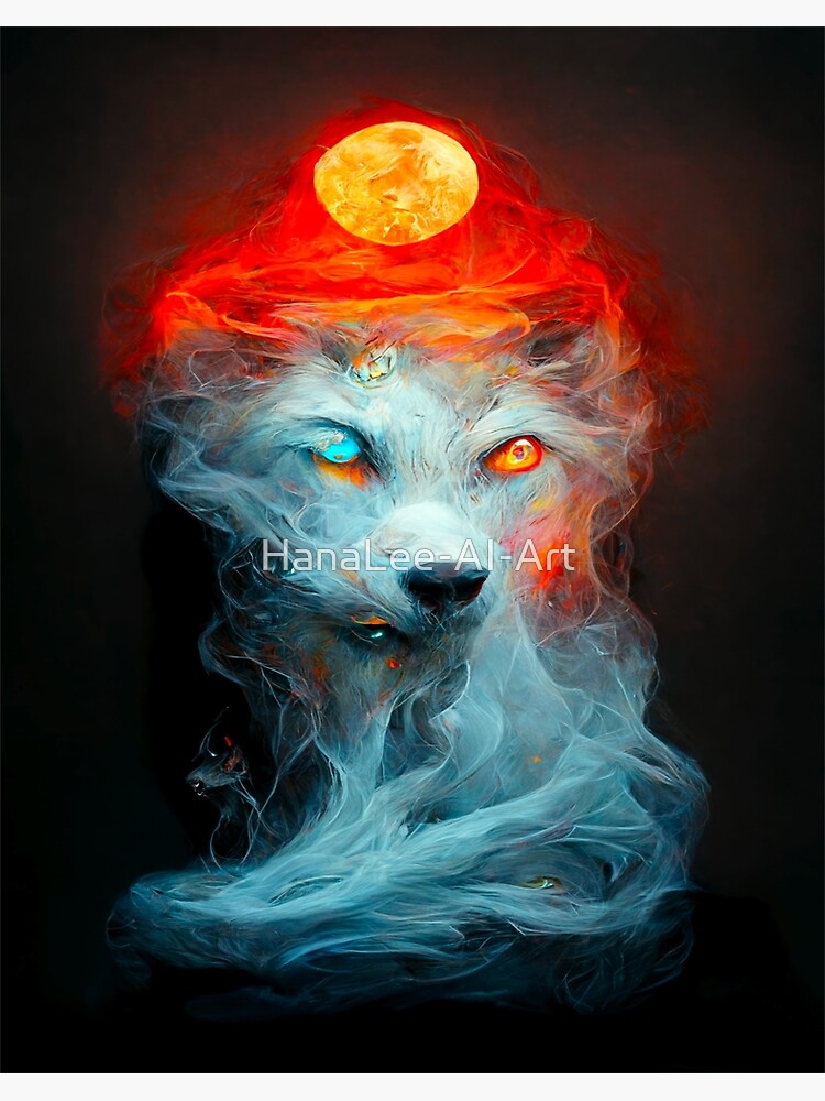 "Wolf Smoke" Poster for Sale by HanaLee-AI-Art | Redbubble