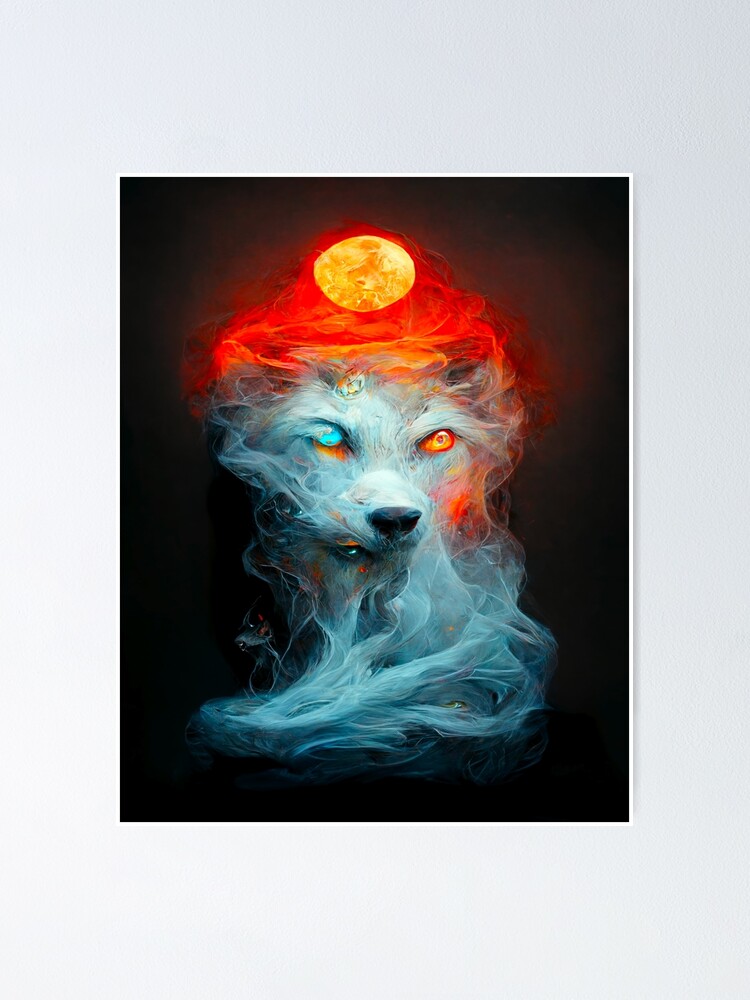 "Wolf Smoke" Poster for Sale by HanaLee-AI-Art | Redbubble