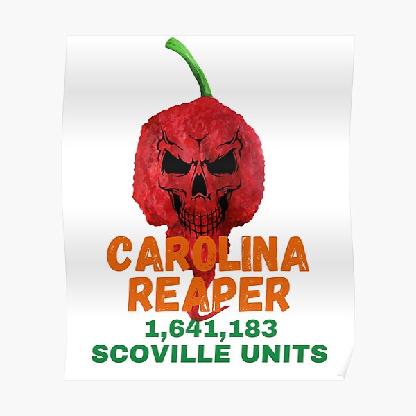 "Carolina Reaper Colorful Fun Design Bold Text with Scoville Units ...