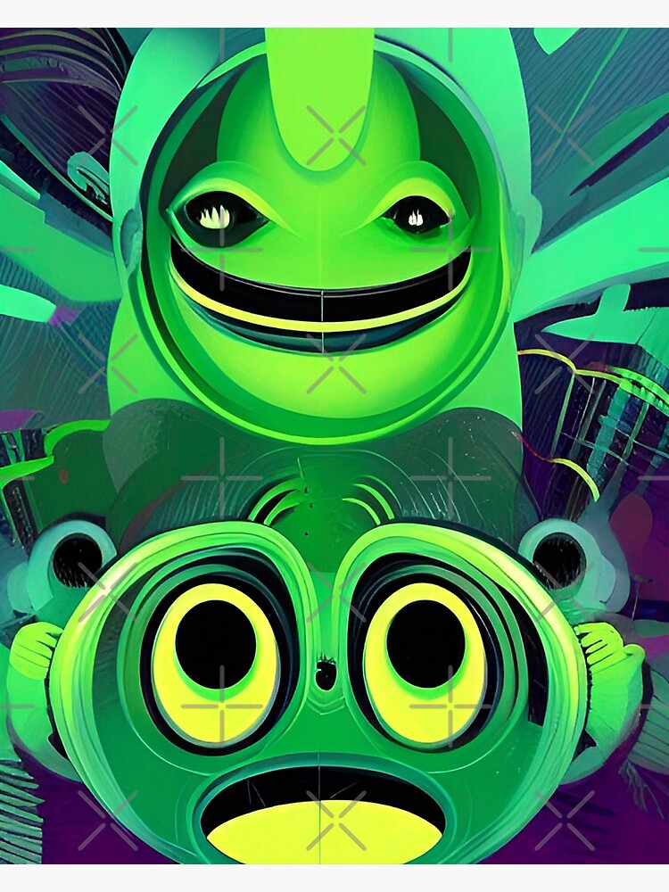 "Trippy alien art. Colorful psychedelic extraterrestrial" Sticker for ...