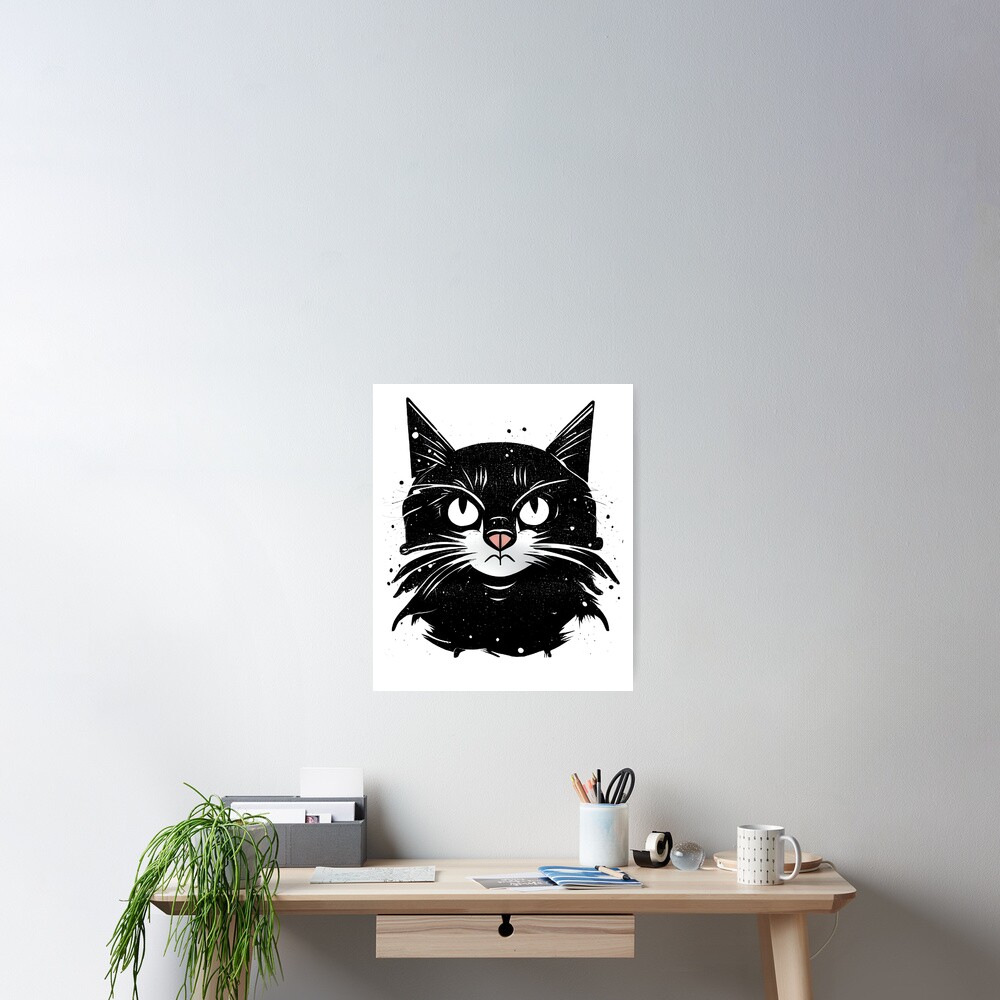 "Angry Black Tomcat" Poster for Sale by KOTOdesign | Redbubble